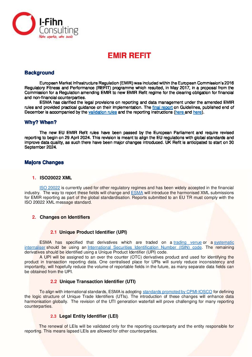 i-Fihn_EMIR_REFIT_Memo - i-Fihn Consulting